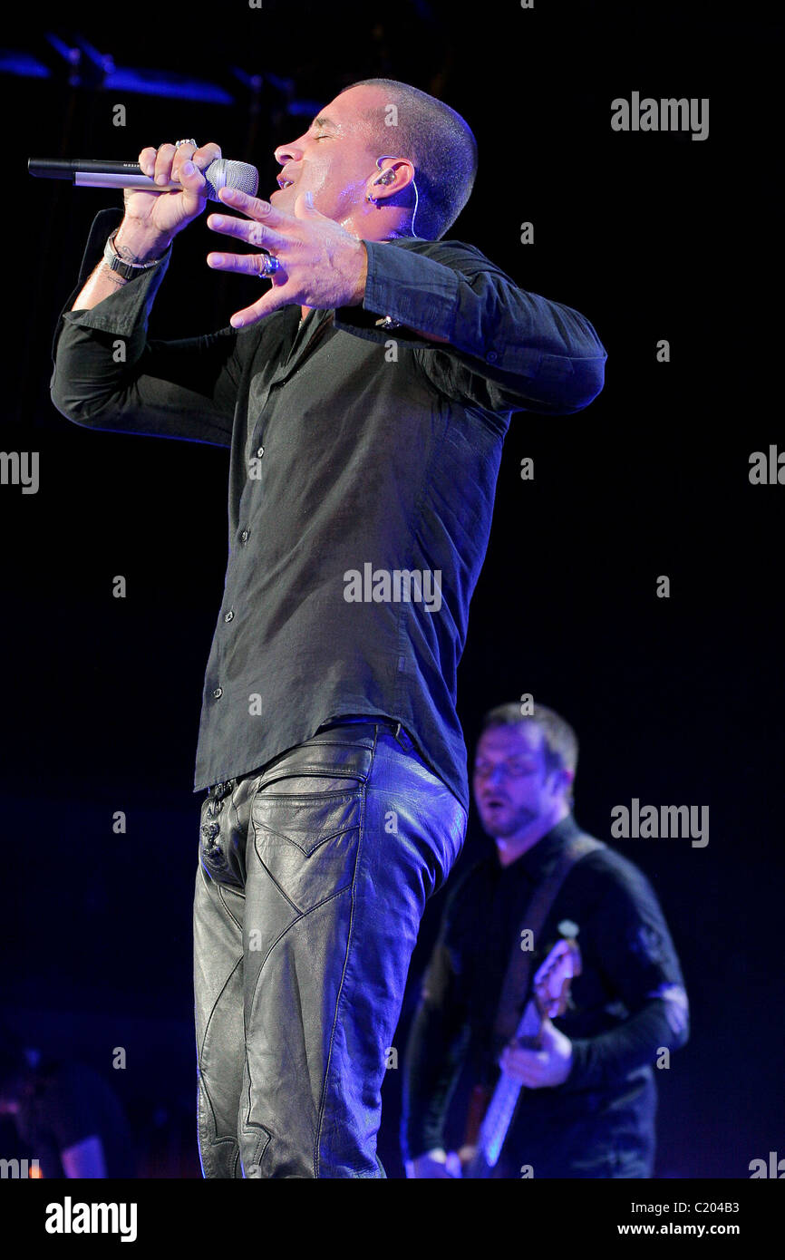 Scott Stapp lead singer of the band Creed performing at the Cruzan ...