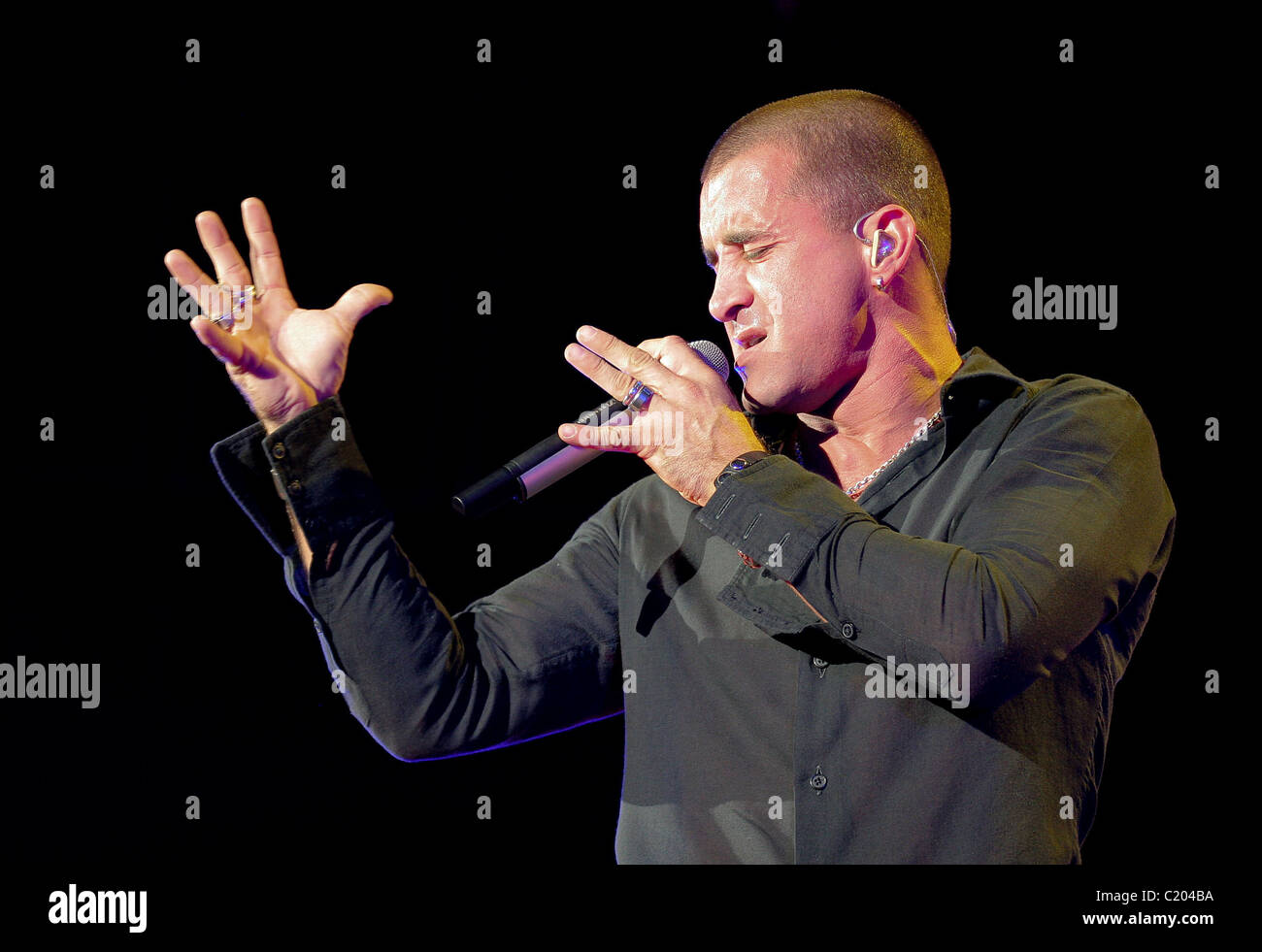 Scott Stapp lead singer of the band Creed performing at the Cruzan ...