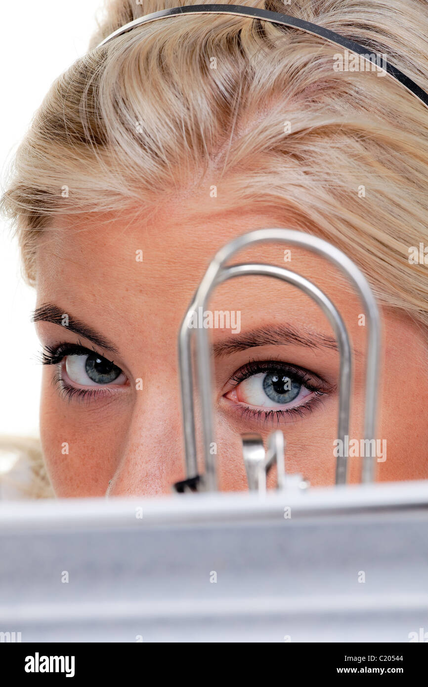 woman with files Stock Photo - Alamy