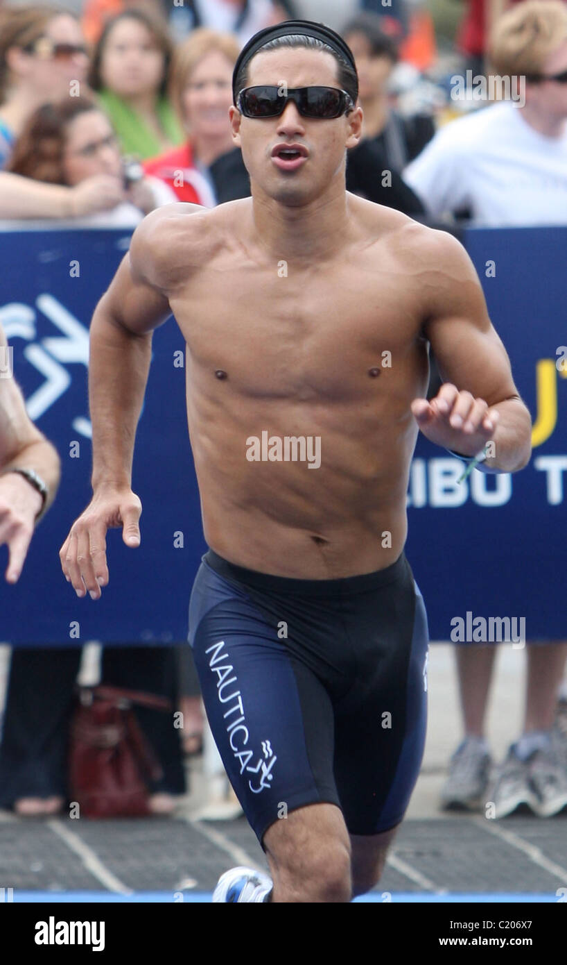 Mario Lopez competes in the Malibu Triathlon. Los Angeles, California ...