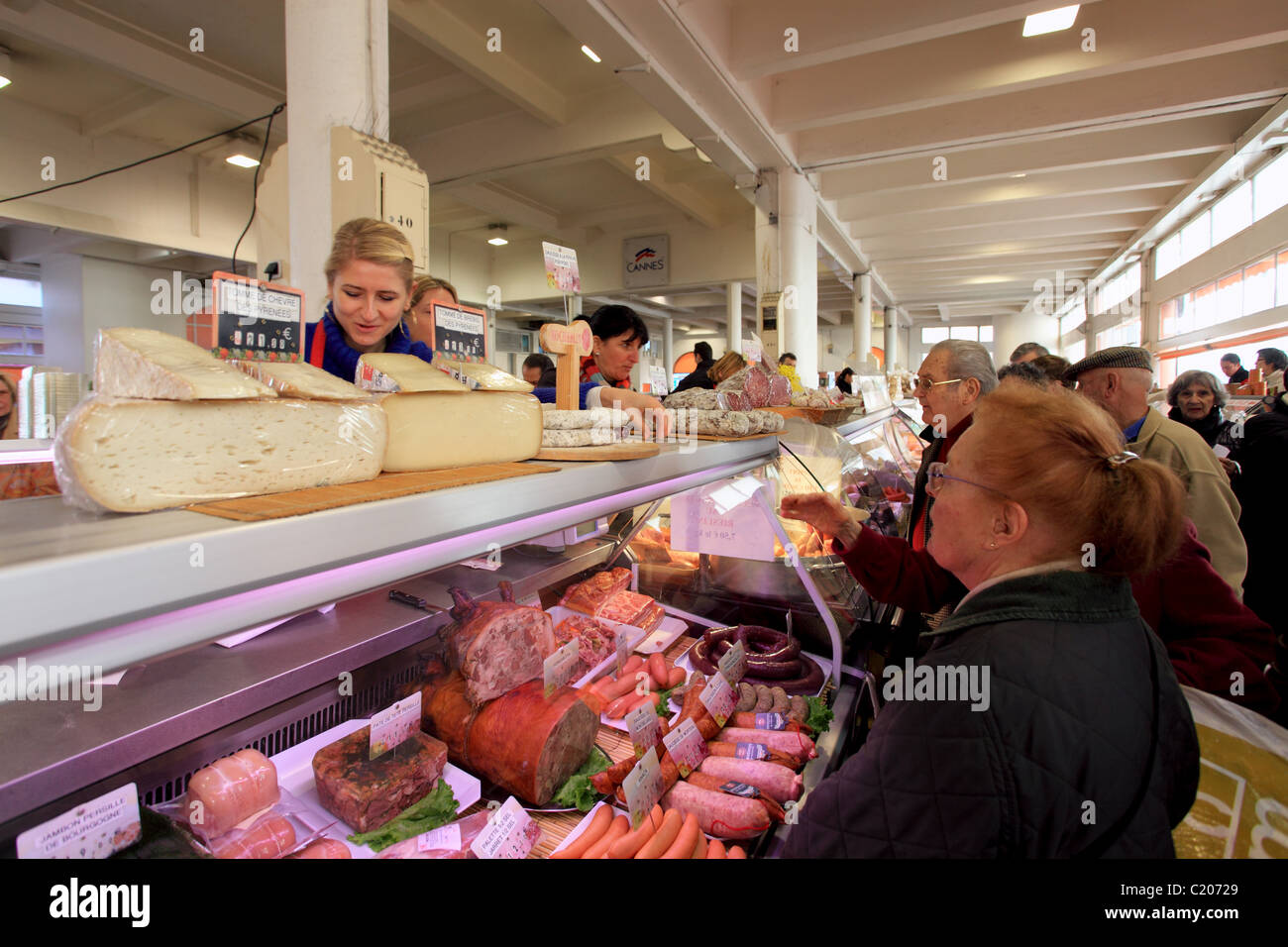 The popular covered market of Cannes Forville Stock Photo - Alamy