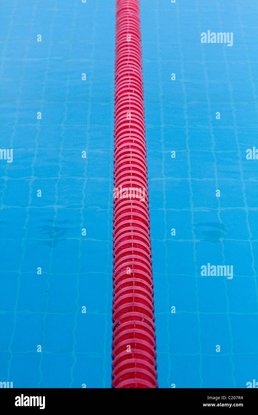 swimming pool with red line Stock Photo - Alamy