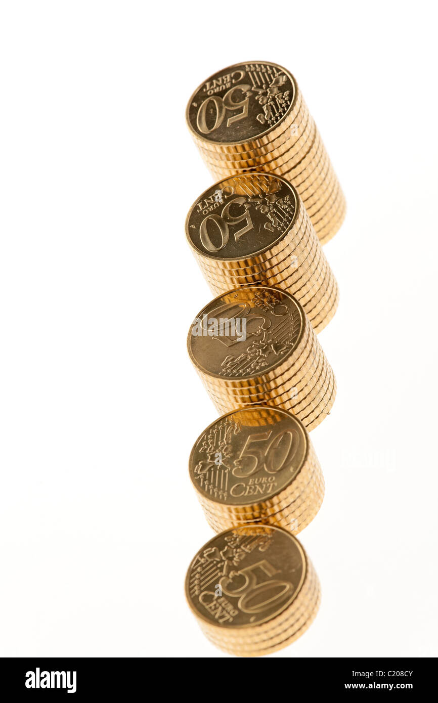 Stack of Euro coins Stock Photo - Alamy
