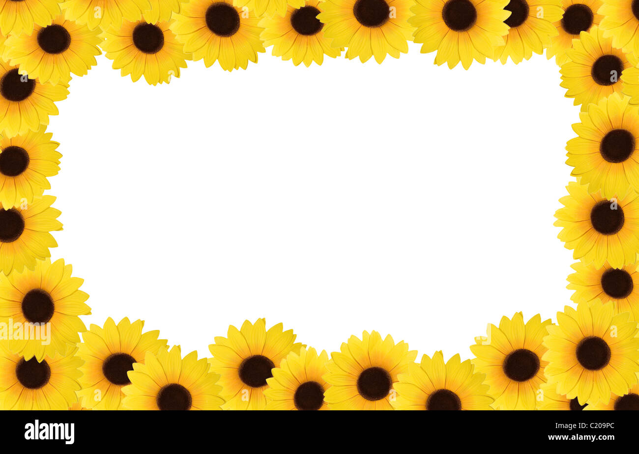 Frame with sunflowers and space for text Stock Photo - Alamy