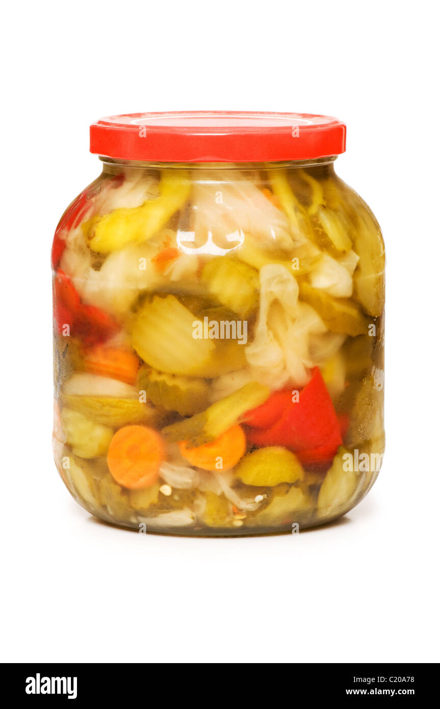 Pickels jar isolated on the white background Stock Photo - Alamy