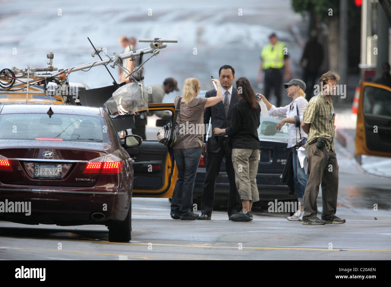 Ken Watanabe on the set of his new movie 'Inception' filming on ...