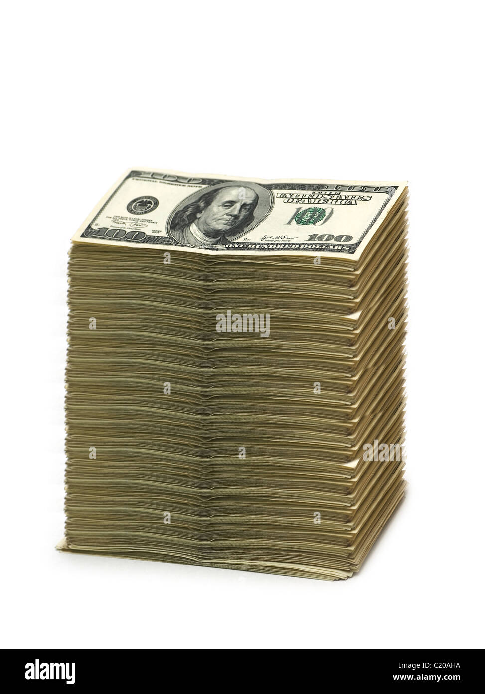 Stack of american dollars isolated on white Stock Photo - Alamy