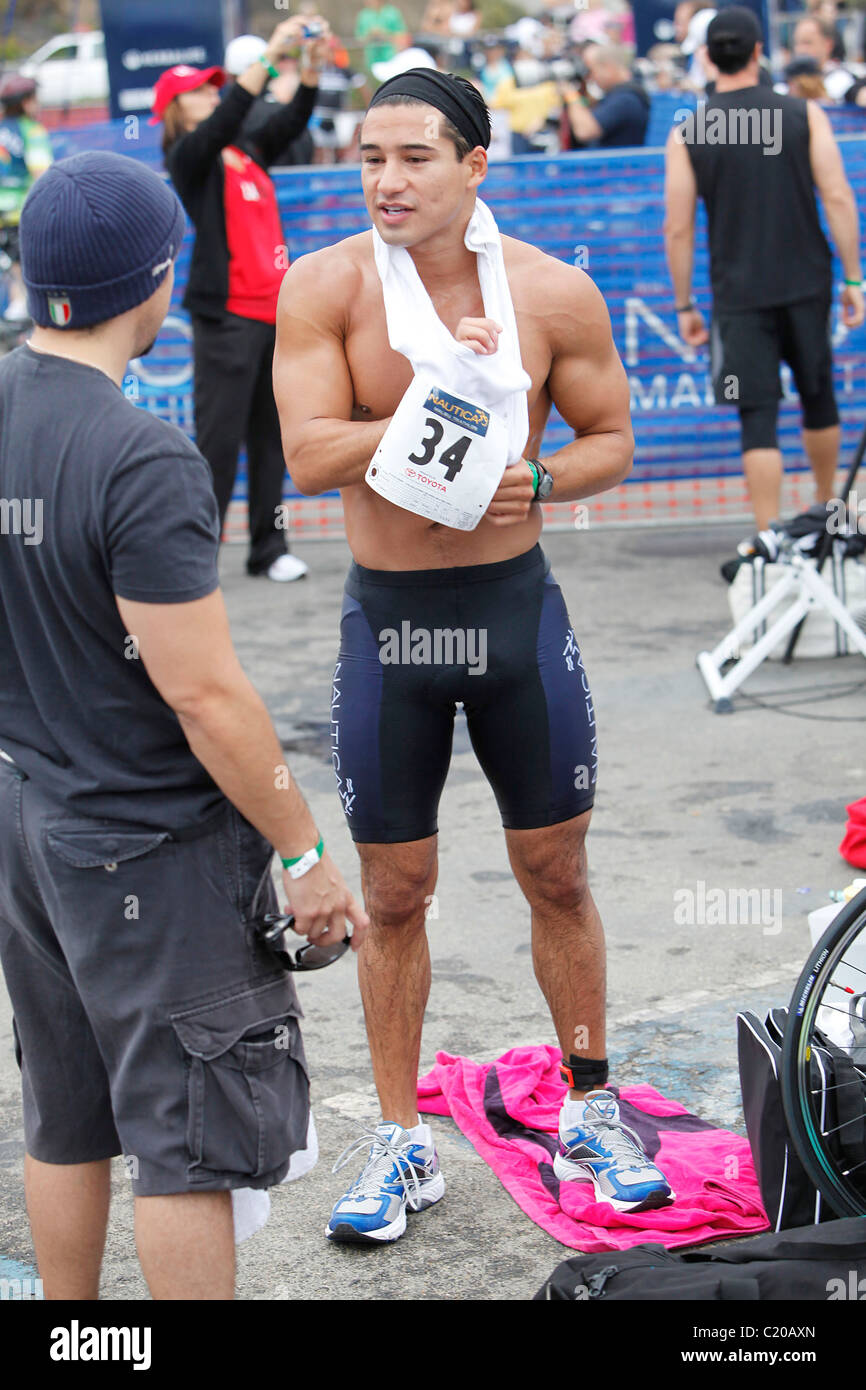 Mario Lopez competes in the Malibu Triathlon. Los Angeles, California ...