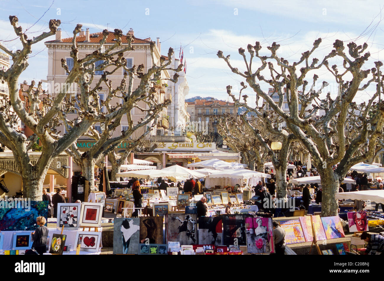 Open air lively scenic market in Cannes Stock Photo - Alamy