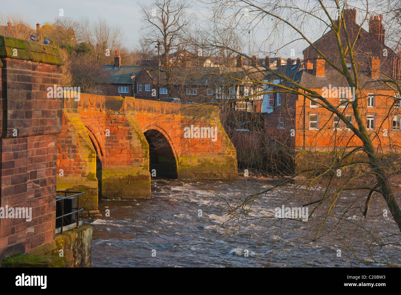 Old Dee Bridge, Chester city centre, England, March, 2011 Stock Photo ...