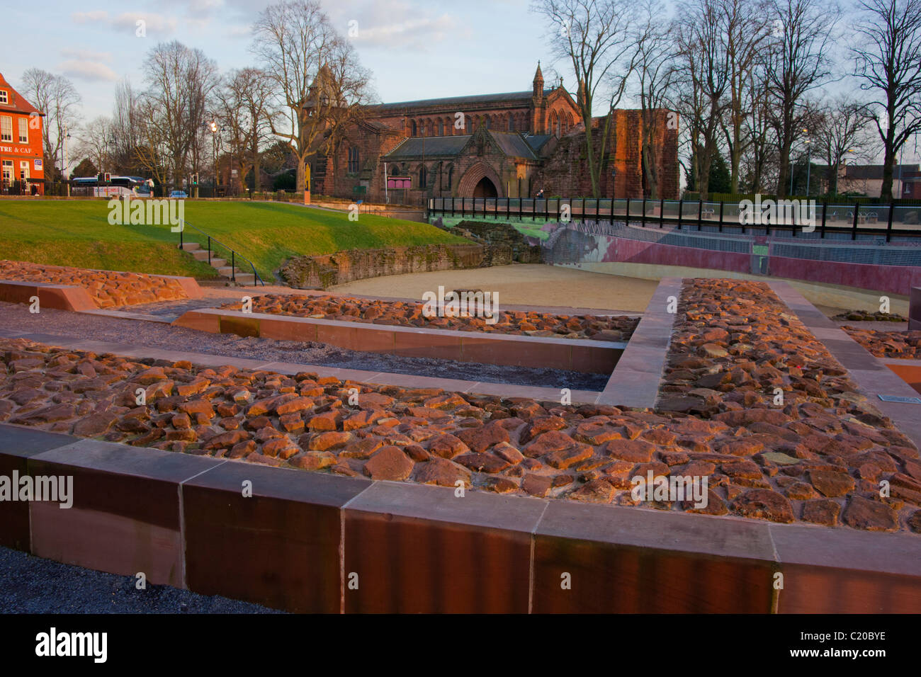 Roman amphitheatre, Chester city centre, England, March, 2011 Stock ...