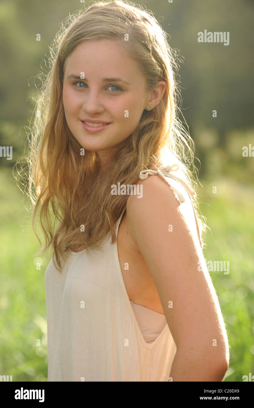 Australian Model in field Stock Photo - Alamy