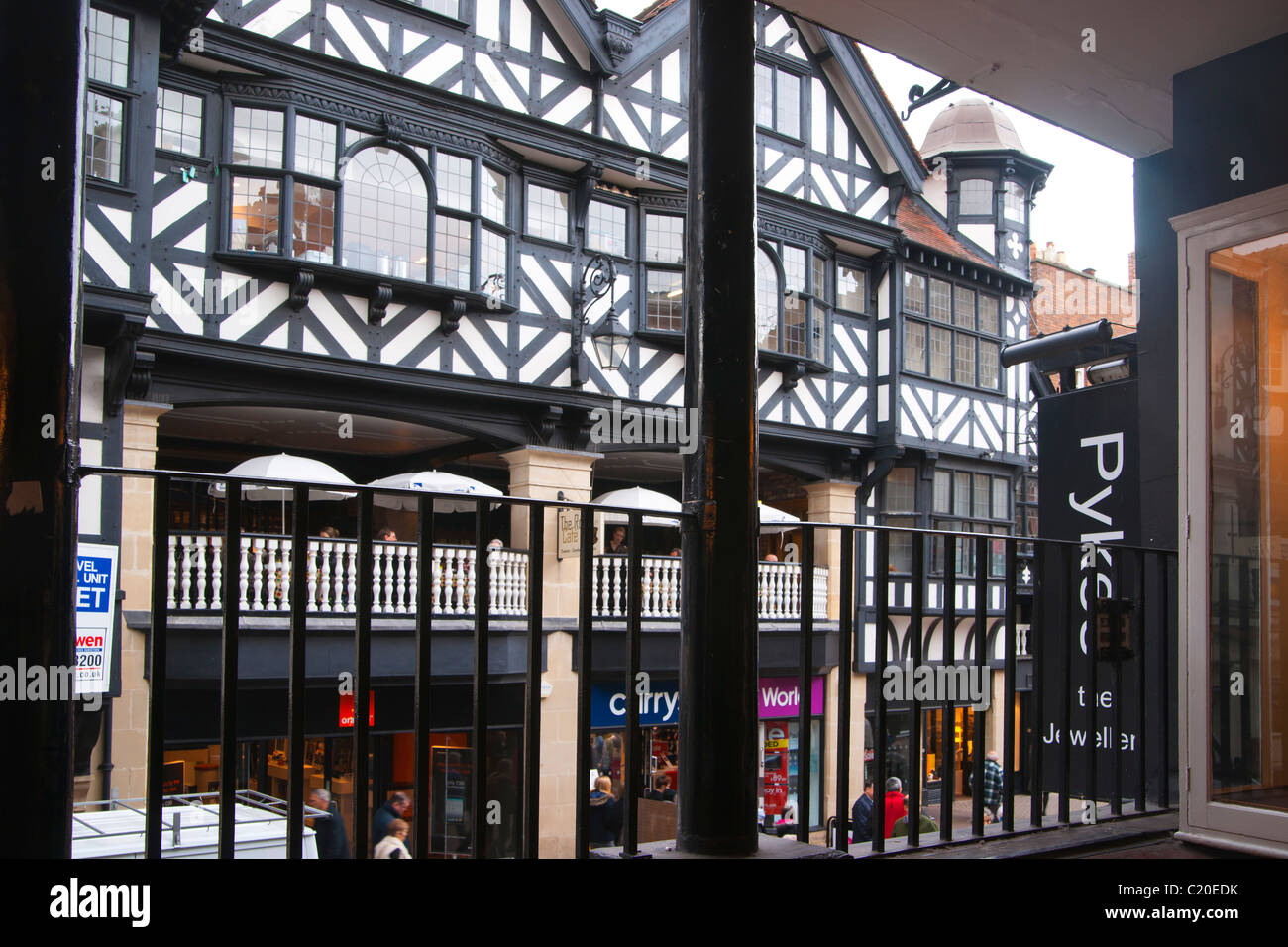 Chester city centre, rows arcade, England, March, 2011 Stock Photo - Alamy