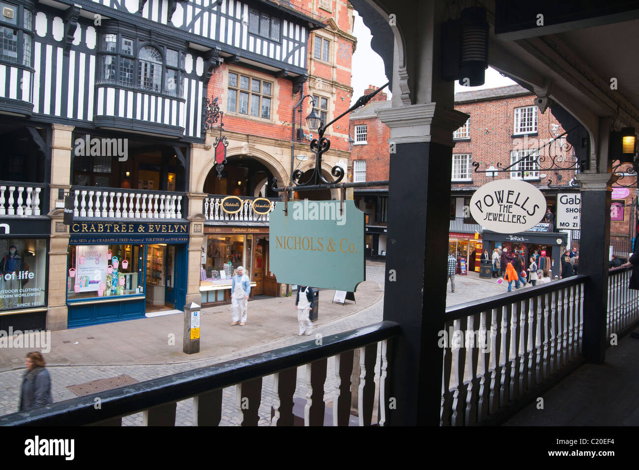 Chester city centre, rows arcade, England, March, 2011 Stock Photo - Alamy