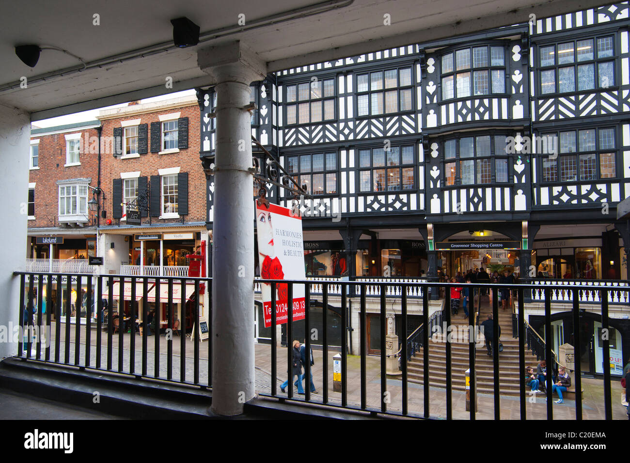 Chester city centre, rows arcade, England, March, 2011 Stock Photo - Alamy