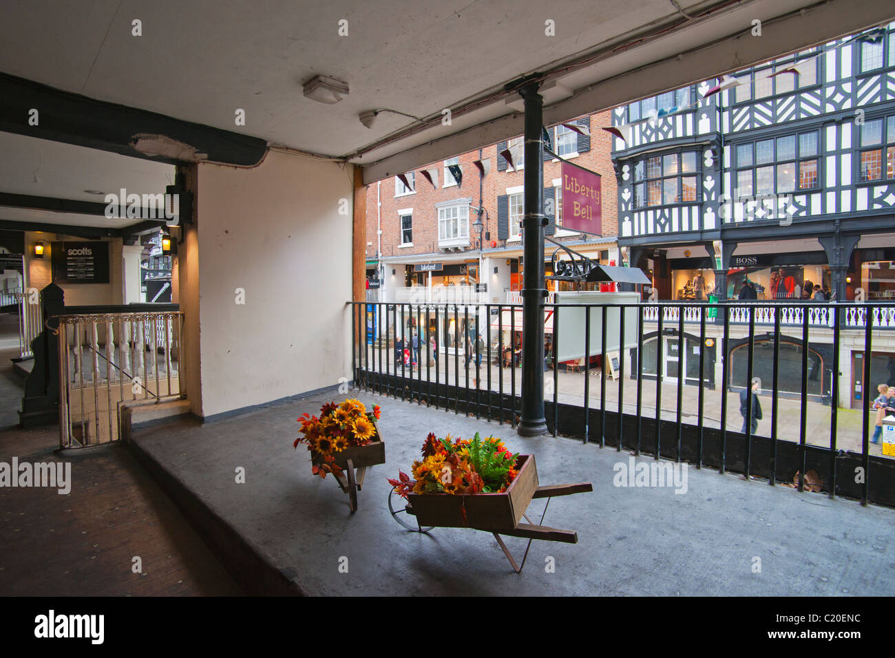 Chester city centre, rows arcade, England, March, 2011 Stock Photo - Alamy