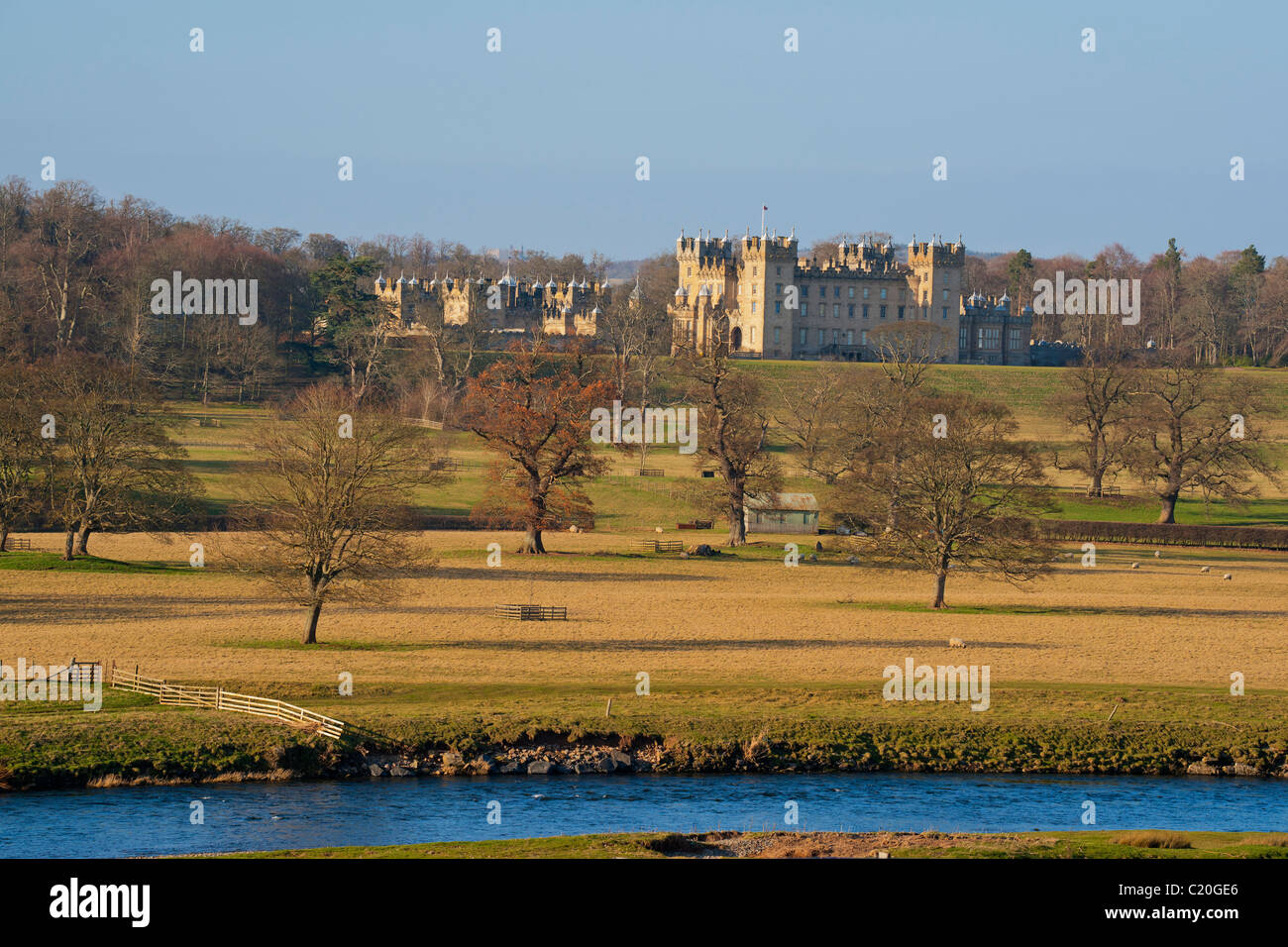 Floors Castle and River Tweed, Kelso, Borders Region, Scotland Stock ...