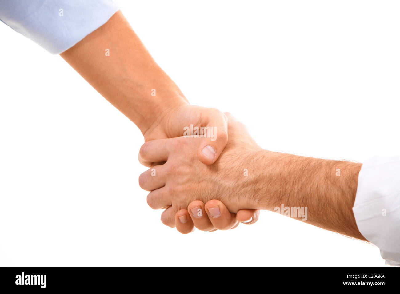 Image of man’s handshake isolated on white background Stock Photo - Alamy