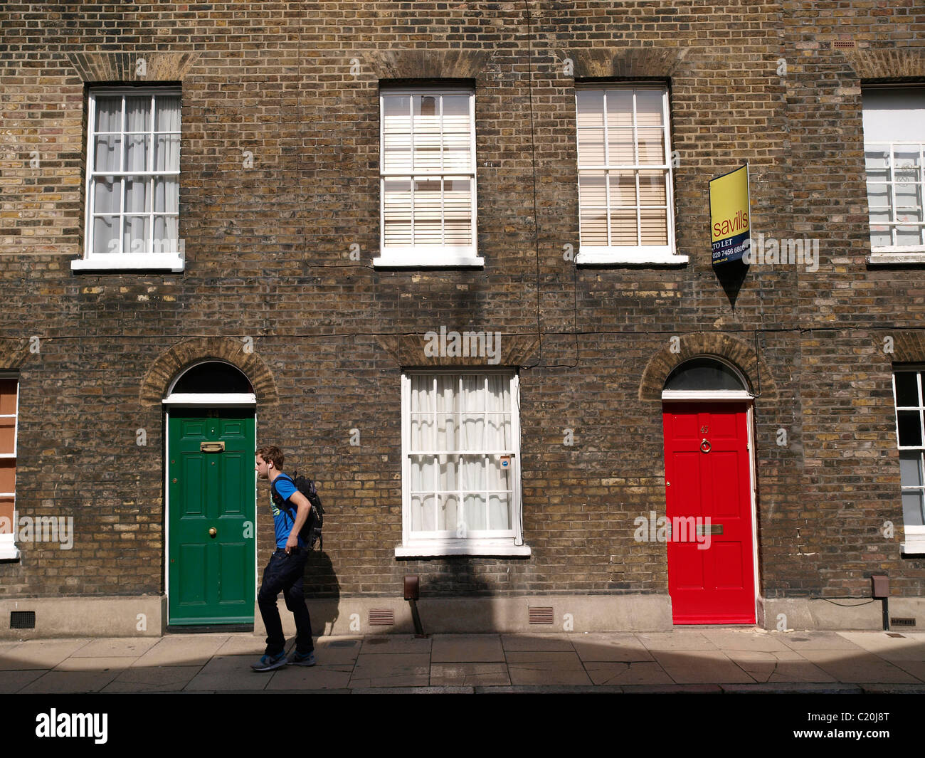 Row of Grade 2 listed terraced houses Roupell Street Waterloo Lambeth ...