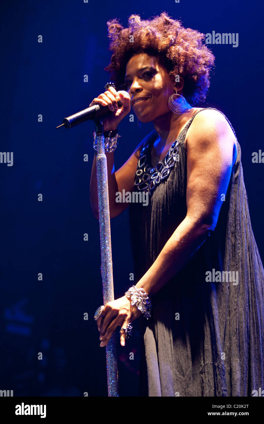 Macy Gray performing live on stage. Moscow, Russia - 14.09.09 Stock ...