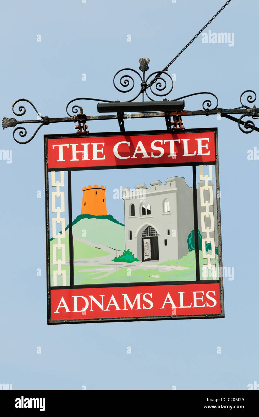 The Castle Pub Sign, Castle Street, Cambridge, England, UK Stock Photo ...