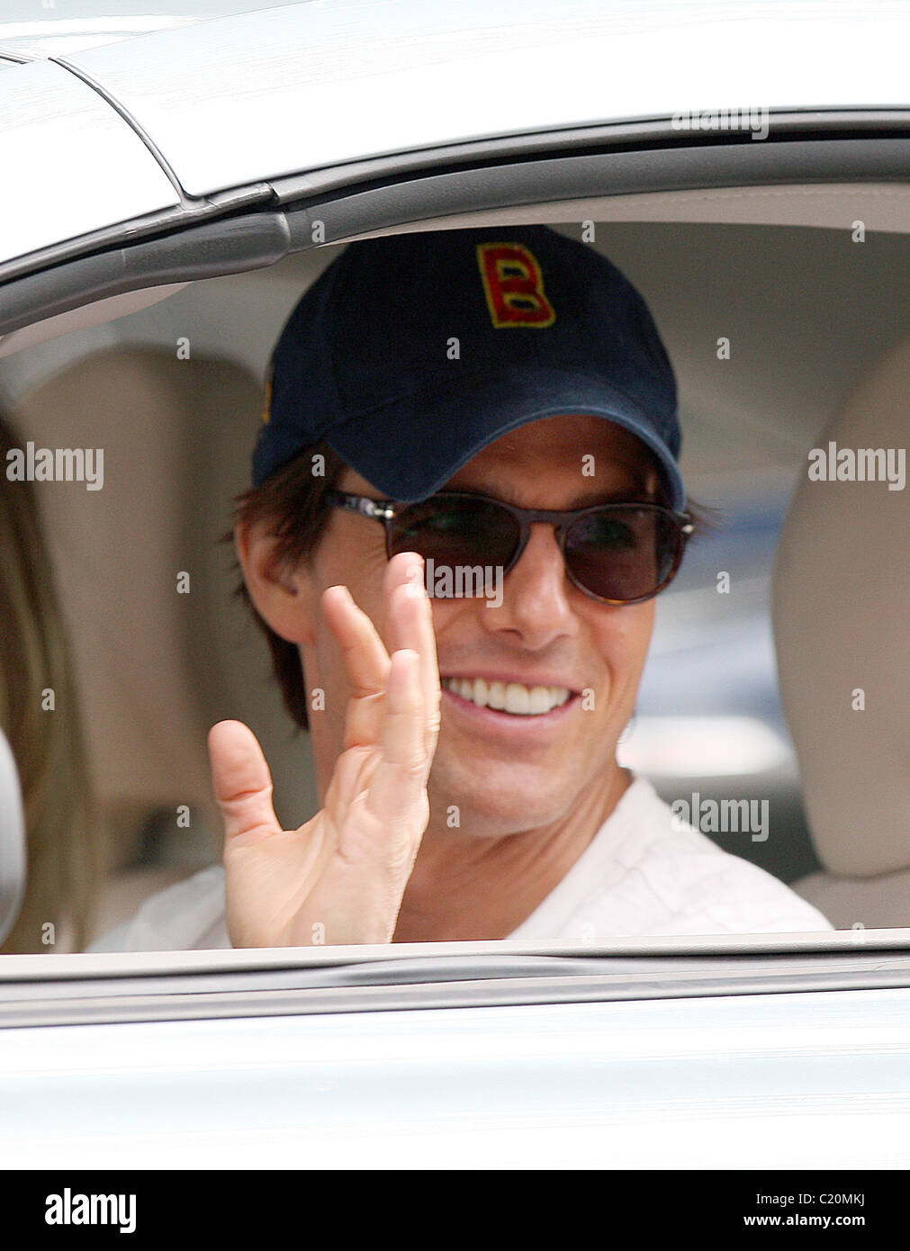 Tom Cruise in a car on the set of the new film 'Wichita' Boston ...