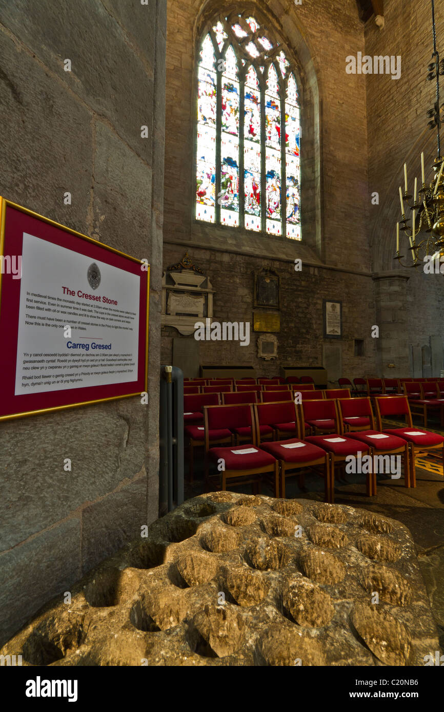 Cresset Stone, Brecon Cathedral, Powys, Mid Wales, UK Stock Photo - Alamy