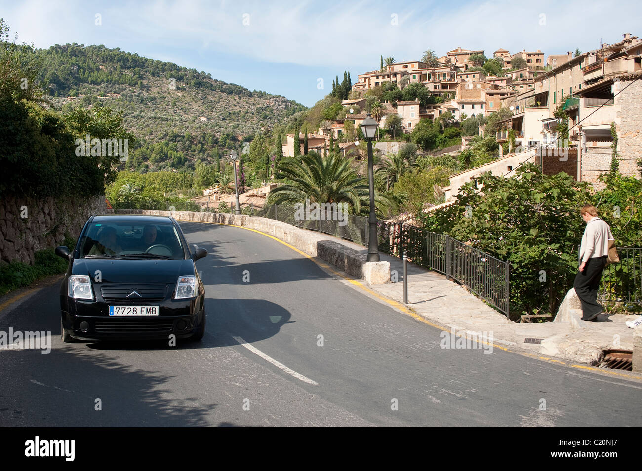 Car traveling along a road in Mallorca, Spain Stock Photo - Alamy