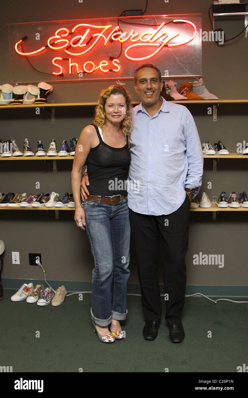 Sheree J. Wilson and Patrick visits the Ed Hardy Shoe Warehouse in Los ...
