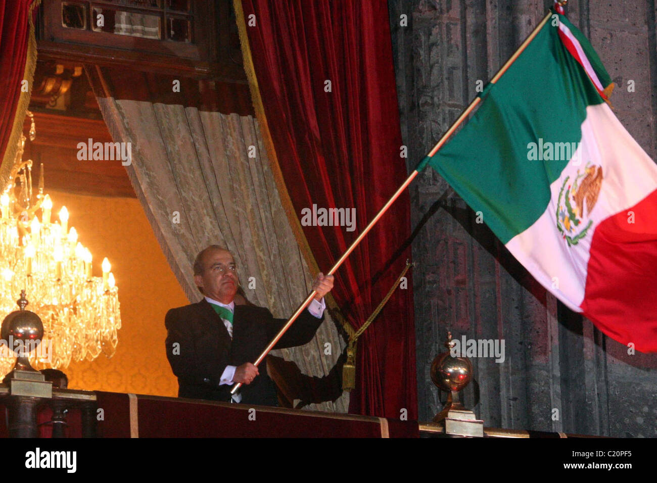 Mexican President Felipe Calderon and family at the national festival ...