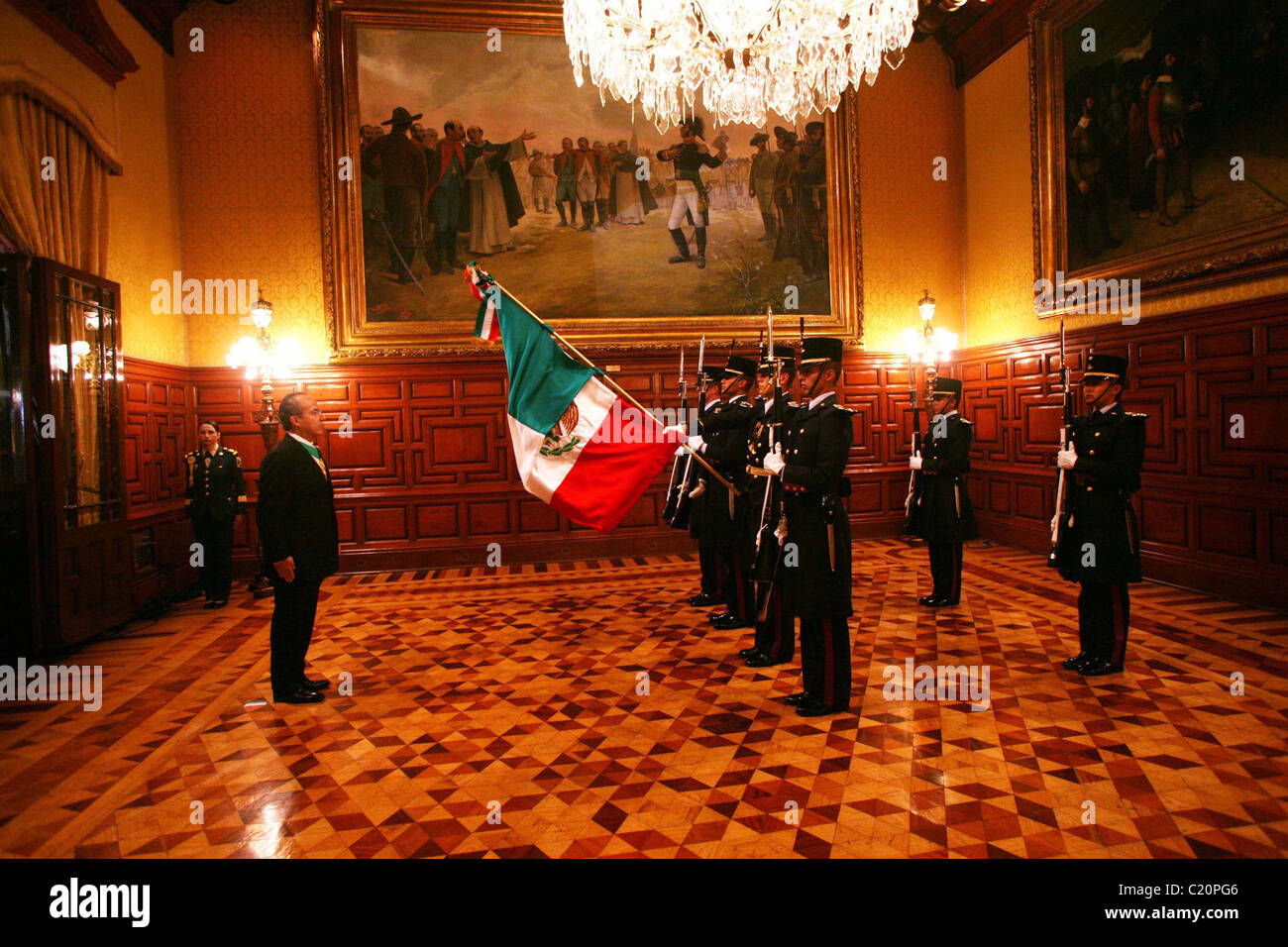 Mexican President Felipe Calderon and family at the national festival ...