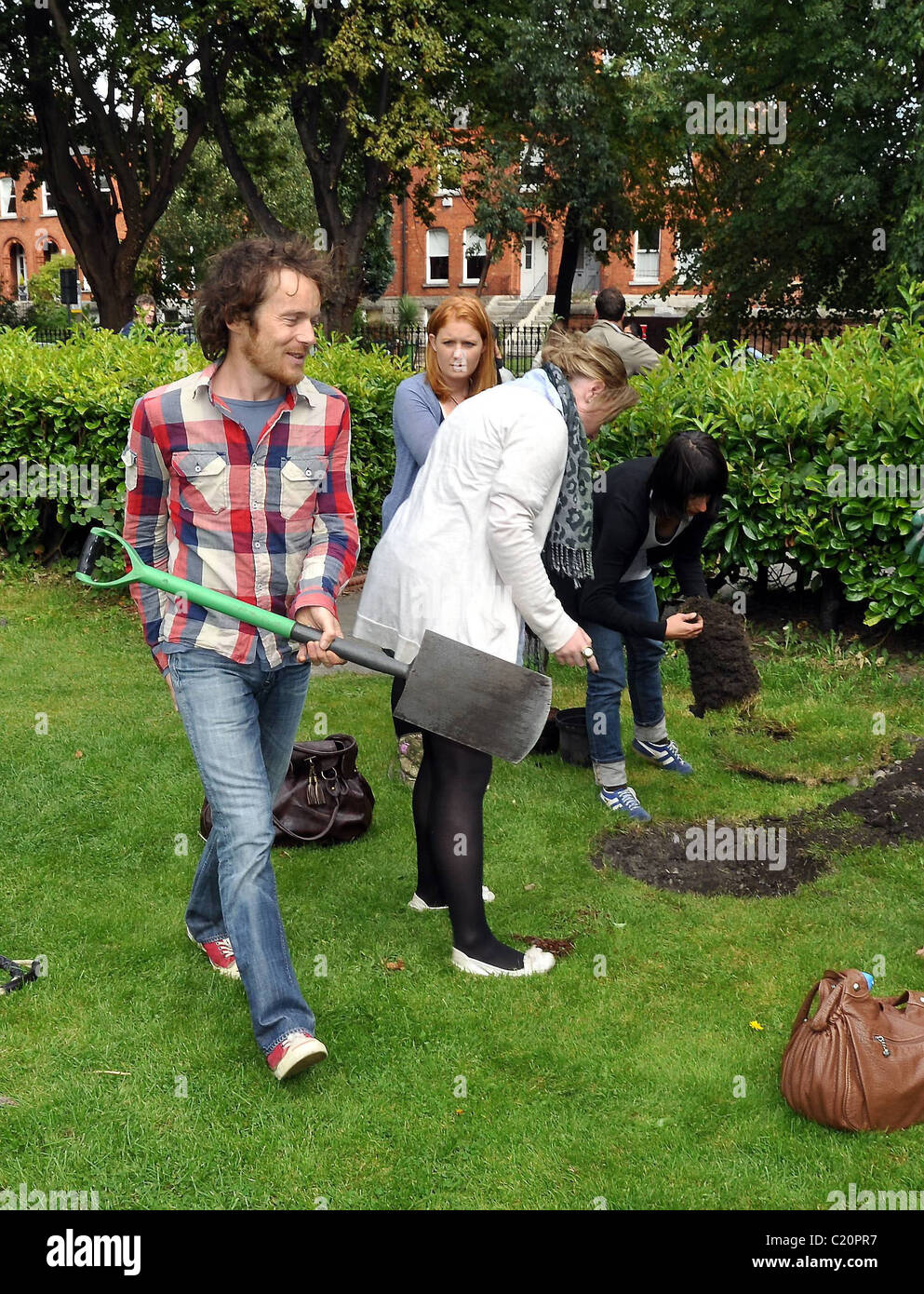 Damien Rice and friends at a tree planting ceremony in Dartmouth Square ...