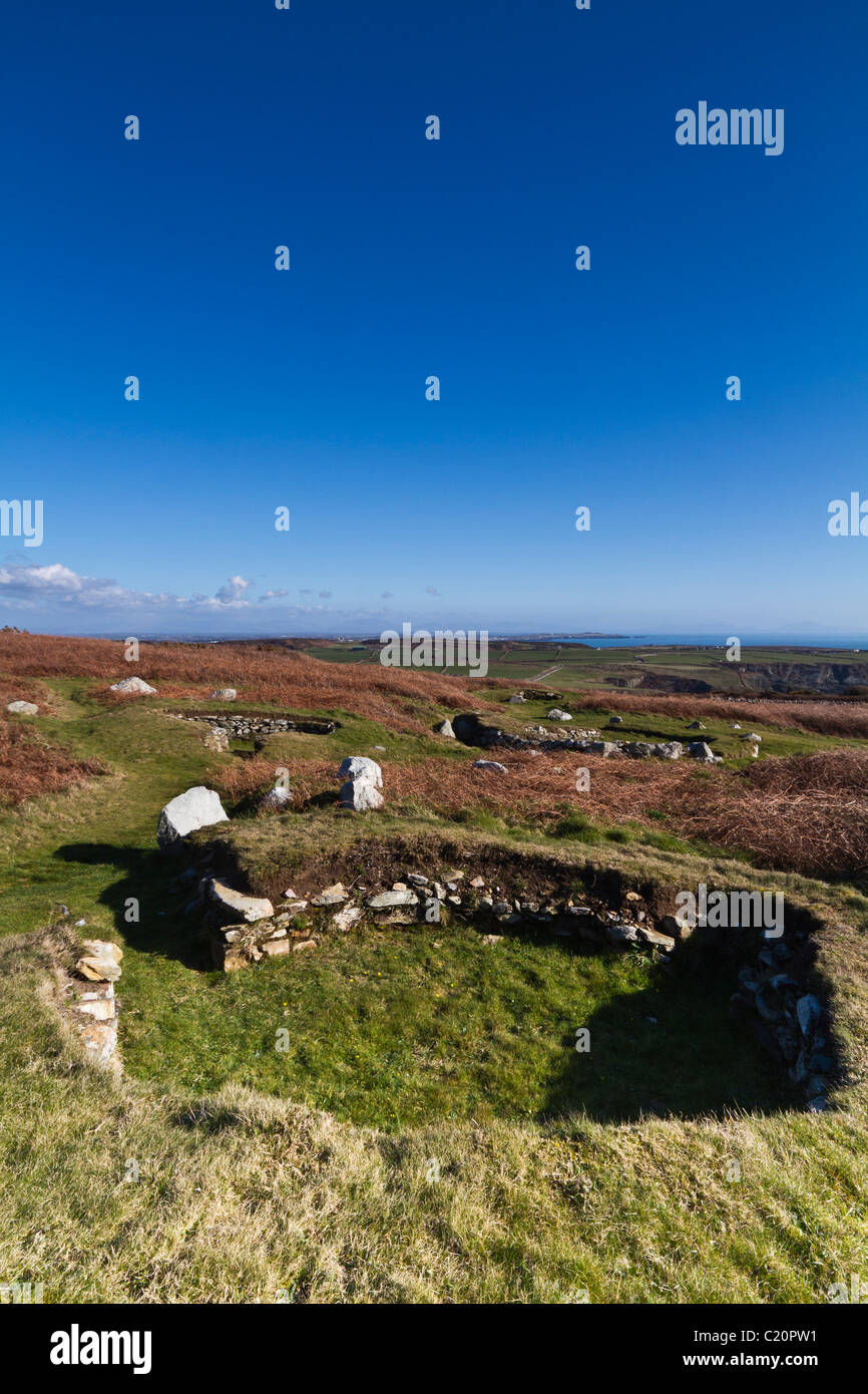 Neolithic Hut Circle, South Stack, Anglesey, North Wales, UK Stock ...