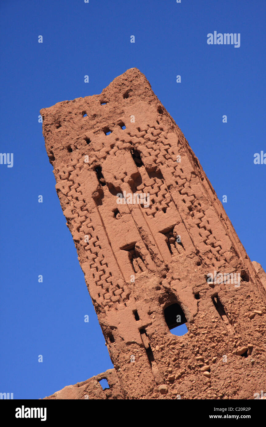 Kasbah detail turret tower with Berber Motifs,Valley of One Thousand ...