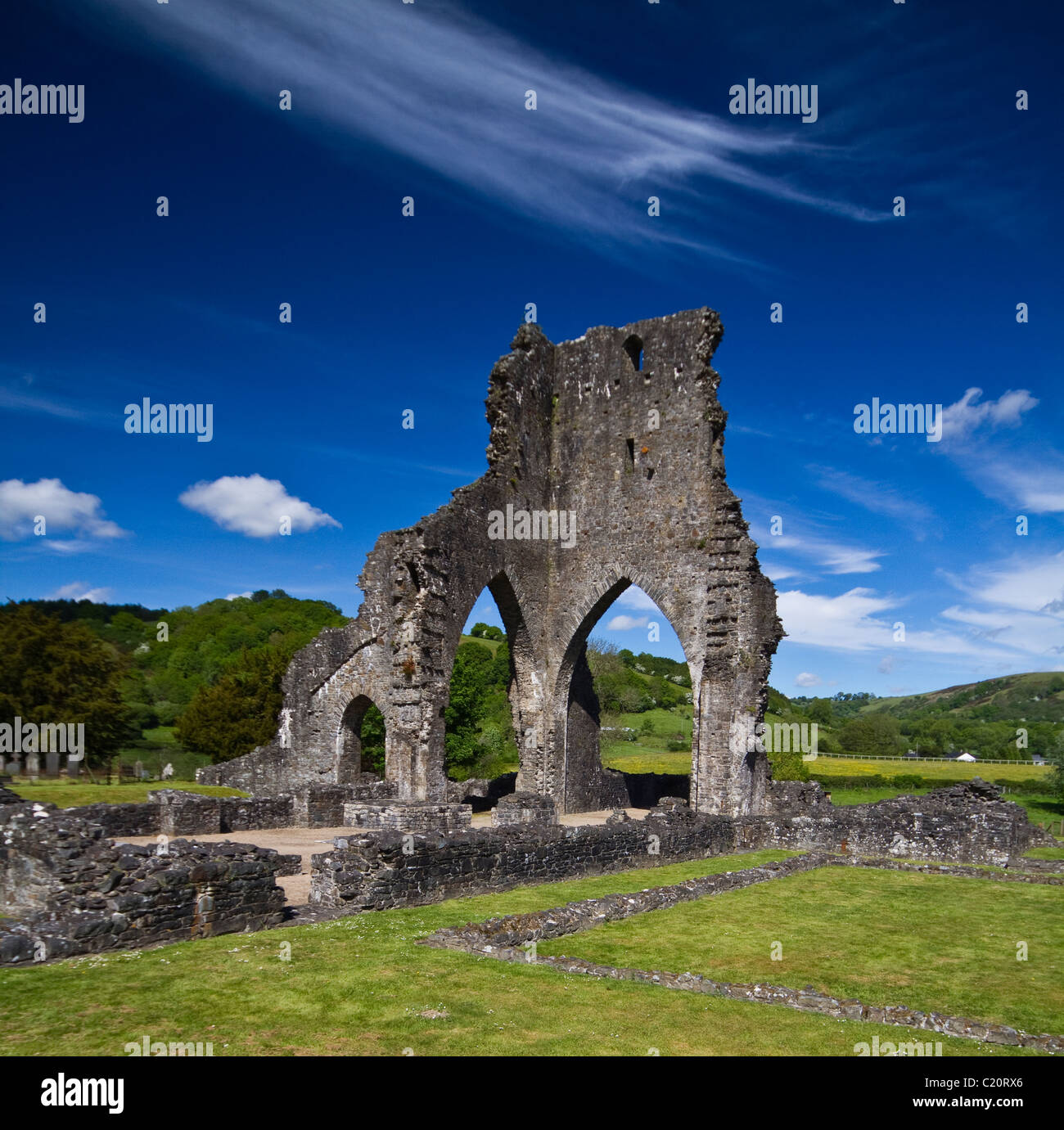 Talley Abbey ruin, Carmarthen, South West Wales UK Stock Photo - Alamy
