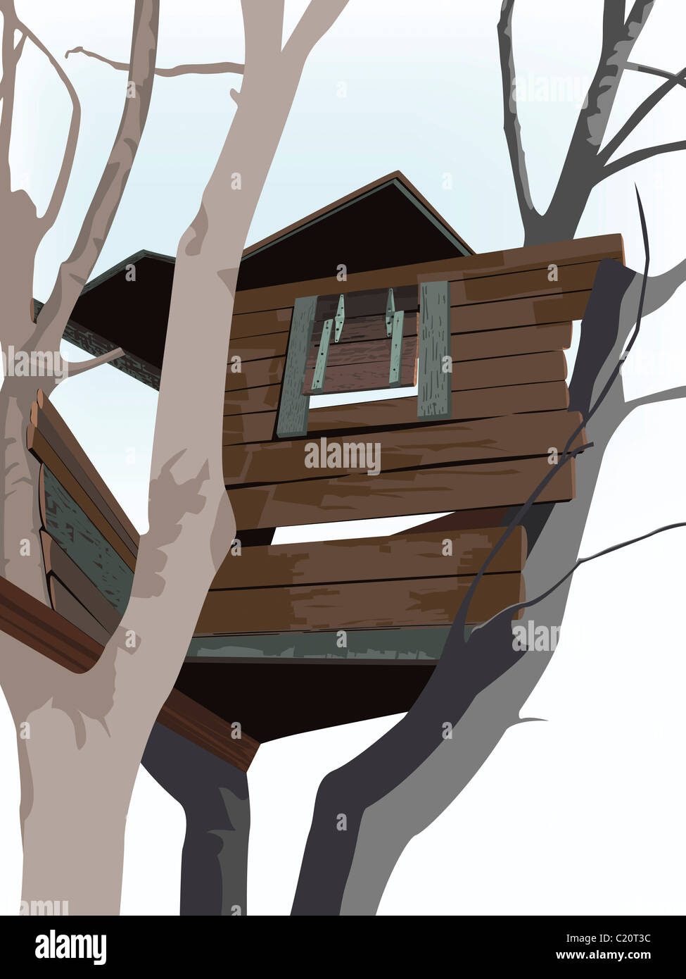 Old Tree House Stock Photo - Alamy