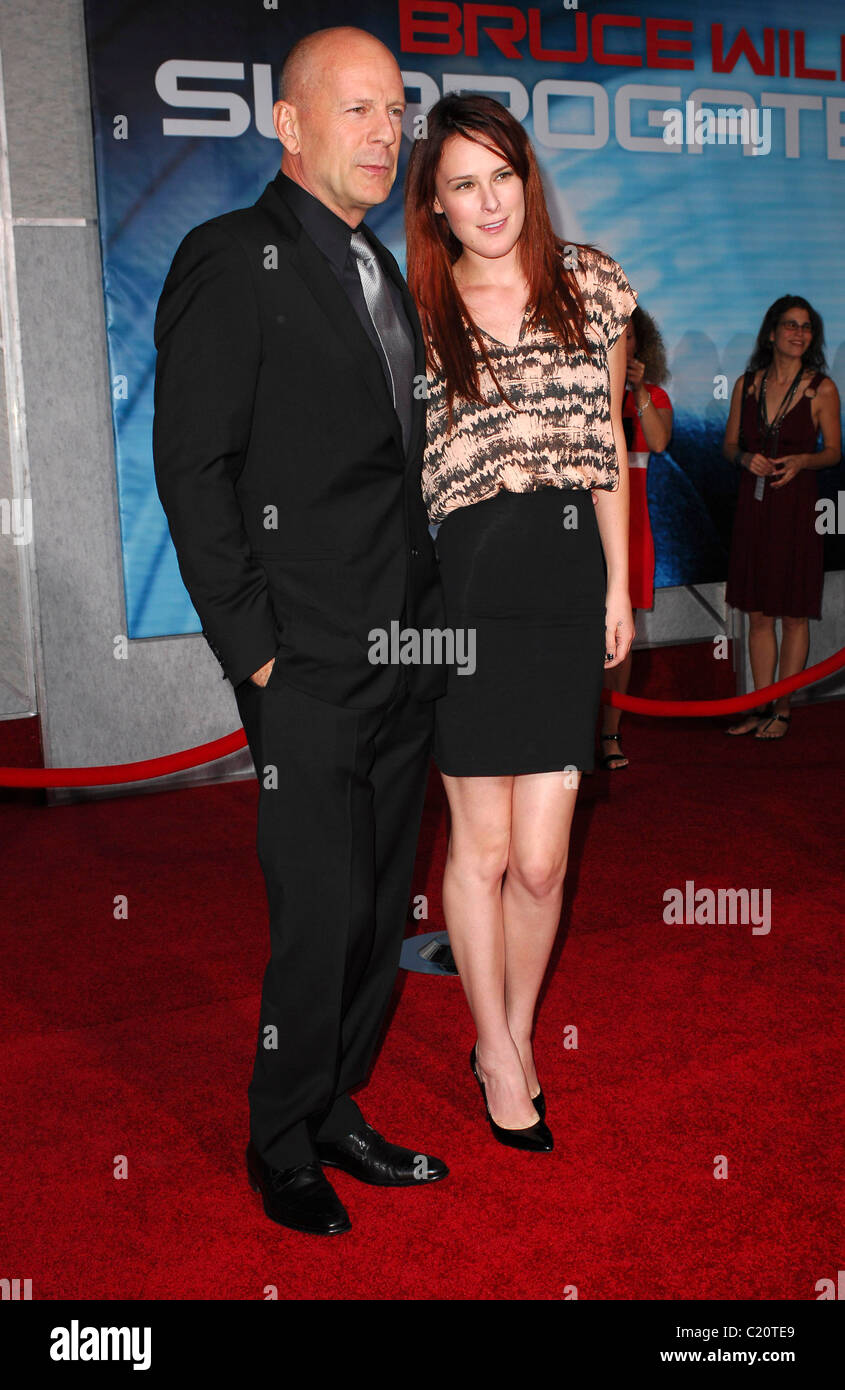 Bruce Willis and Rumer Willis The Surrogates premiere held at the El ...