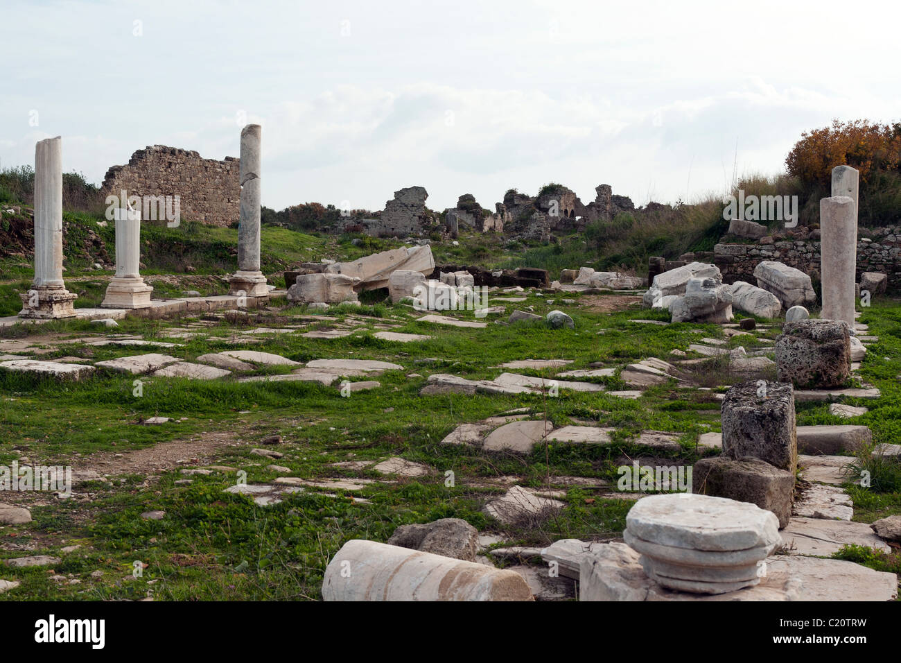 Ancient ruins in the town of Side, Turkey Stock Photo - Alamy