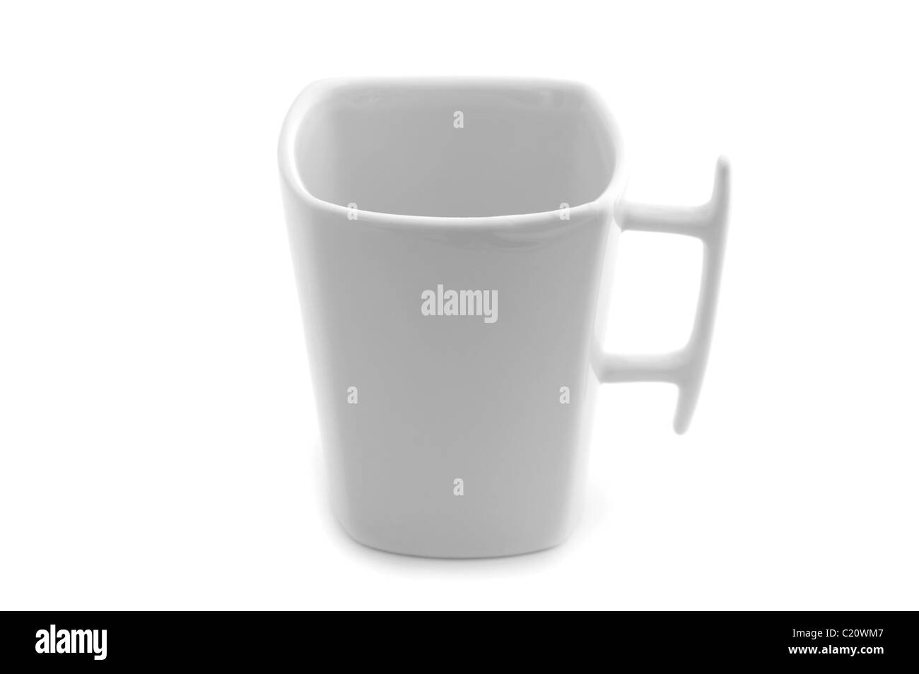 object on white - white cup close up Stock Photo - Alamy