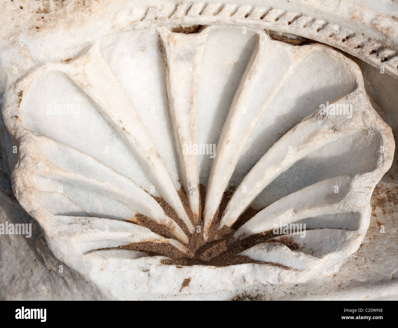 Carved patterns in the old white marble Stock Photo - Alamy