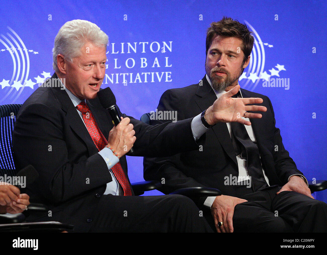 Bill Clinton and Brad Pitt The Fifth Annual Meeting of the Clinton ...