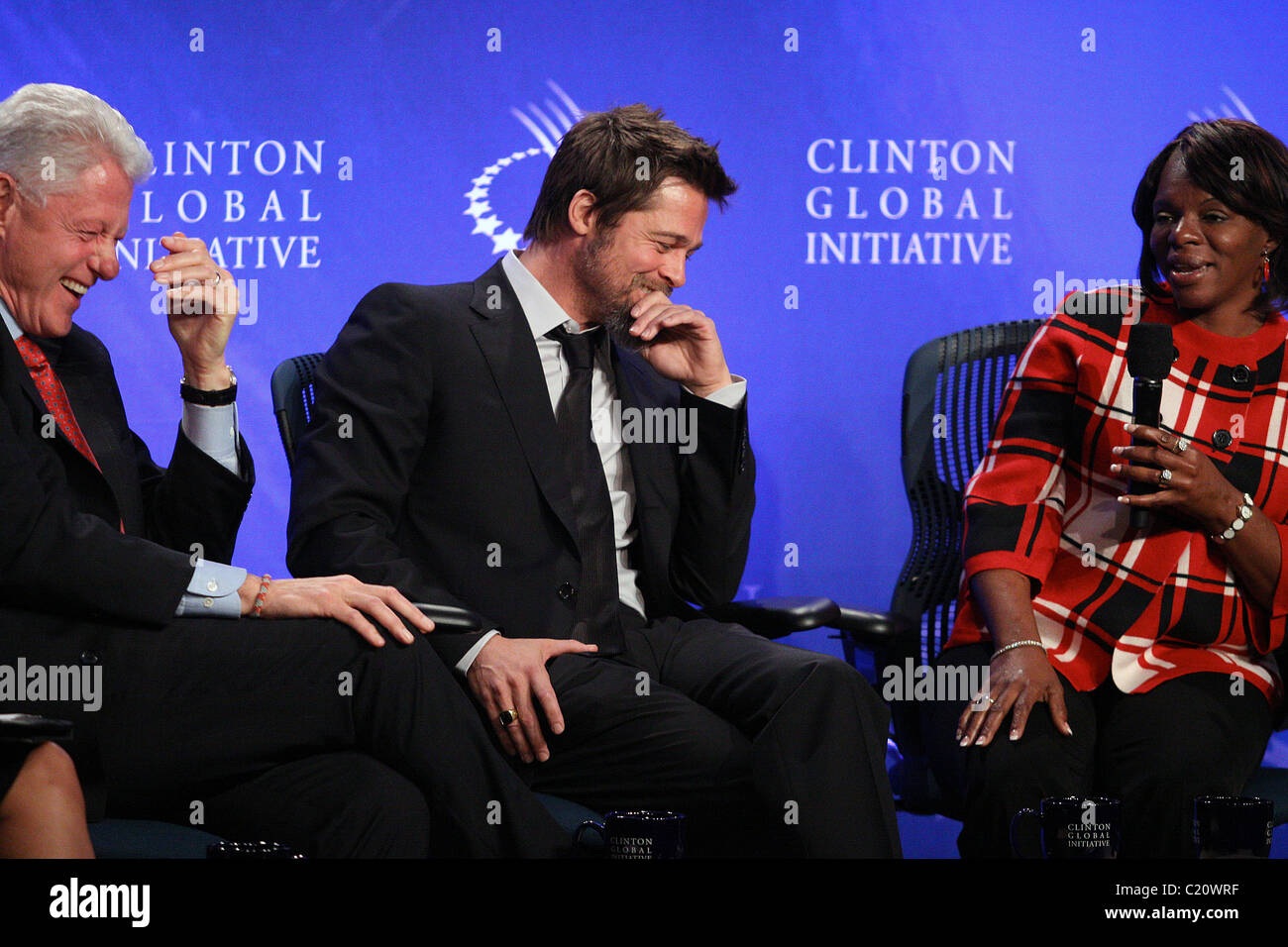 Bill Clinton and Brad Pitt at the Clinton Global Initiative's Special ...