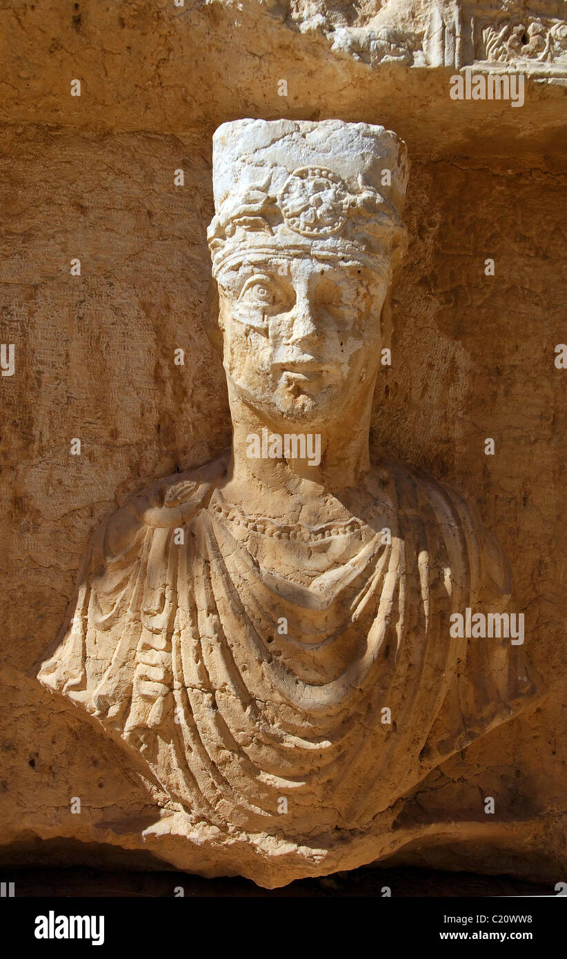 Palmyrene funerary portrait in Palmyra, Syria Stock Photo - Alamy