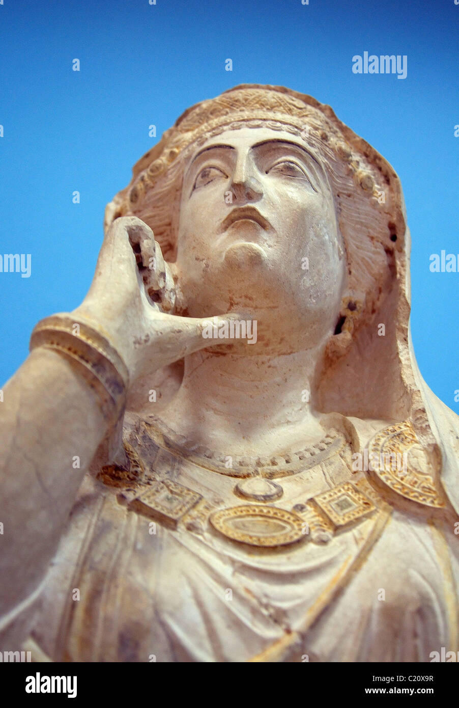 Palmyrene funerary portrait in Palmyra, Syria Stock Photo - Alamy