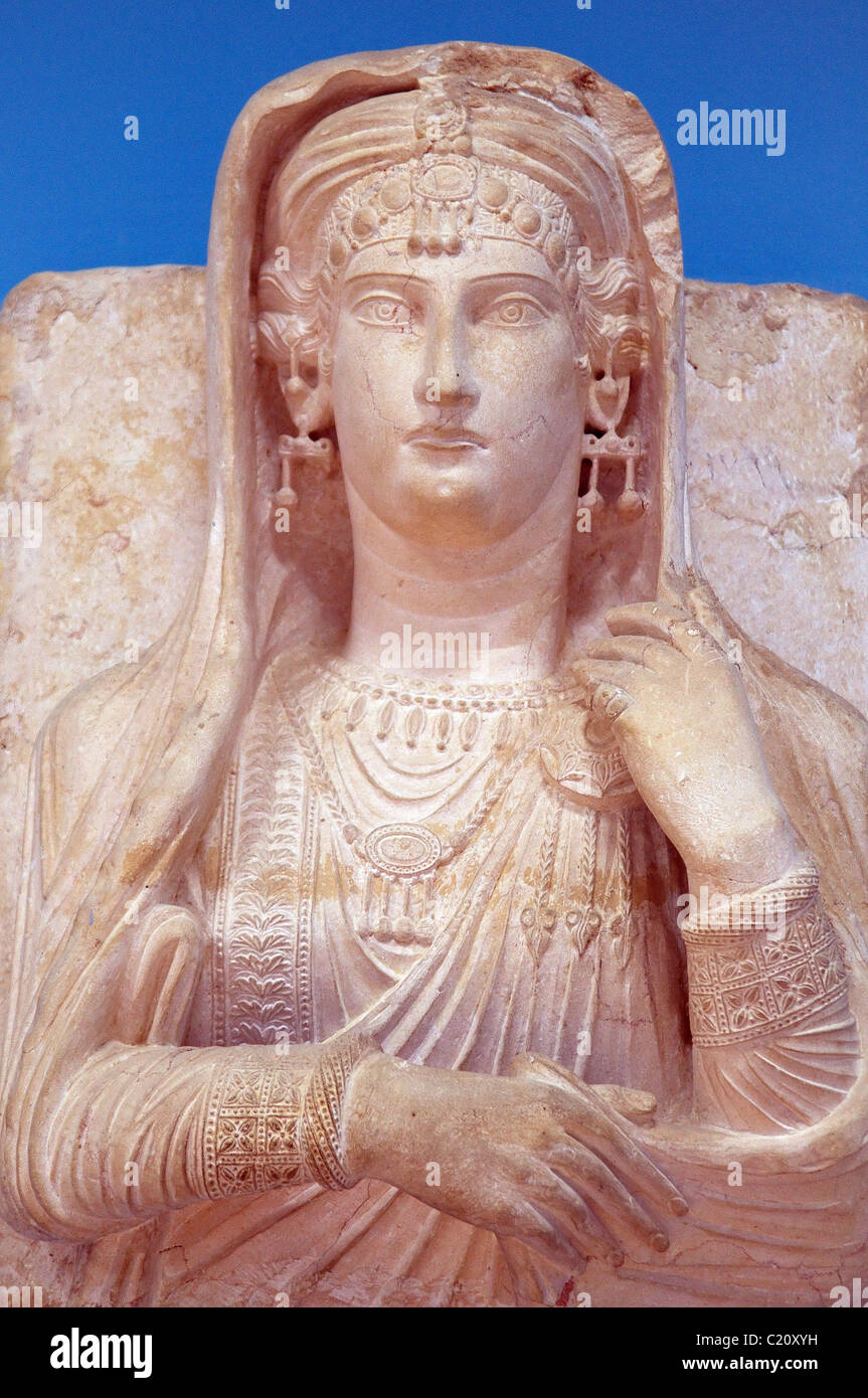 Palmyrene funerary portrait in Palmyra, Syria Stock Photo - Alamy