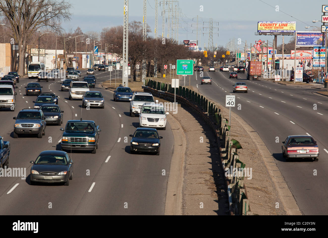 Eight Mile Road in Detroit Stock Photo - Alamy