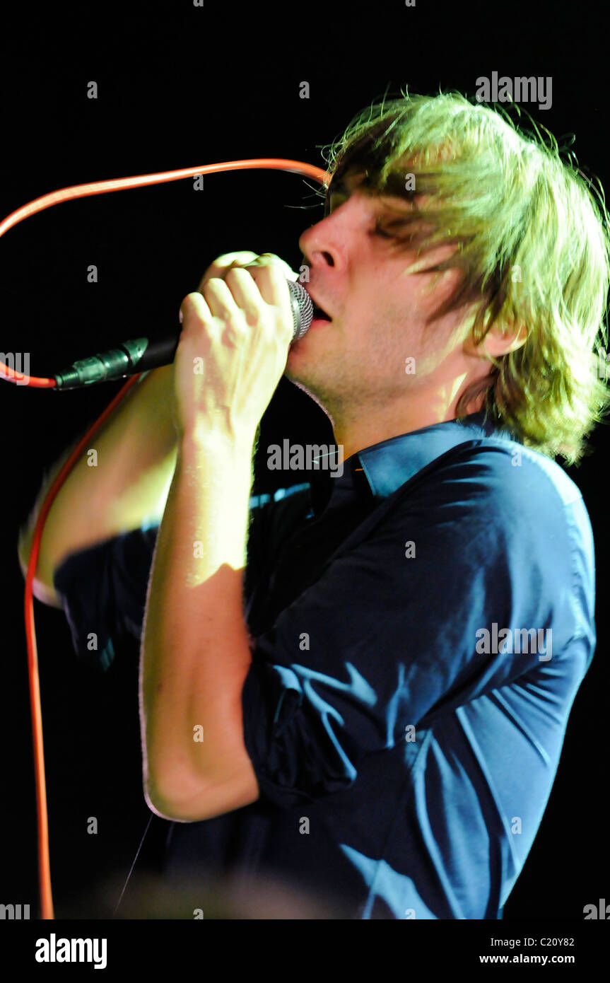 Phoenix (Thomas Mars - Vocals) performing live at the Greek Theatre ...