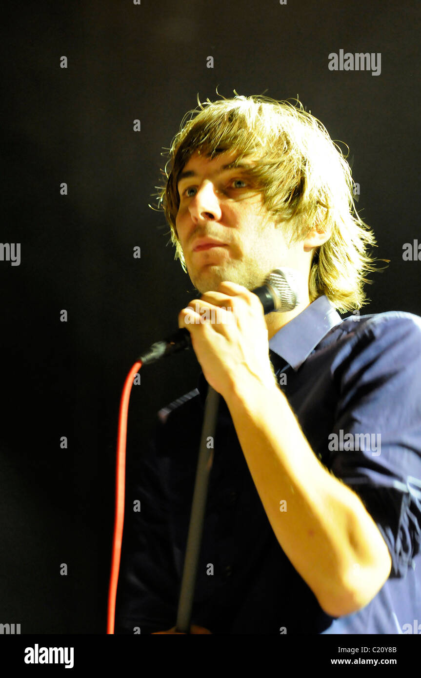 Phoenix (Thomas Mars - Vocals) performing live at the Greek Theatre ...