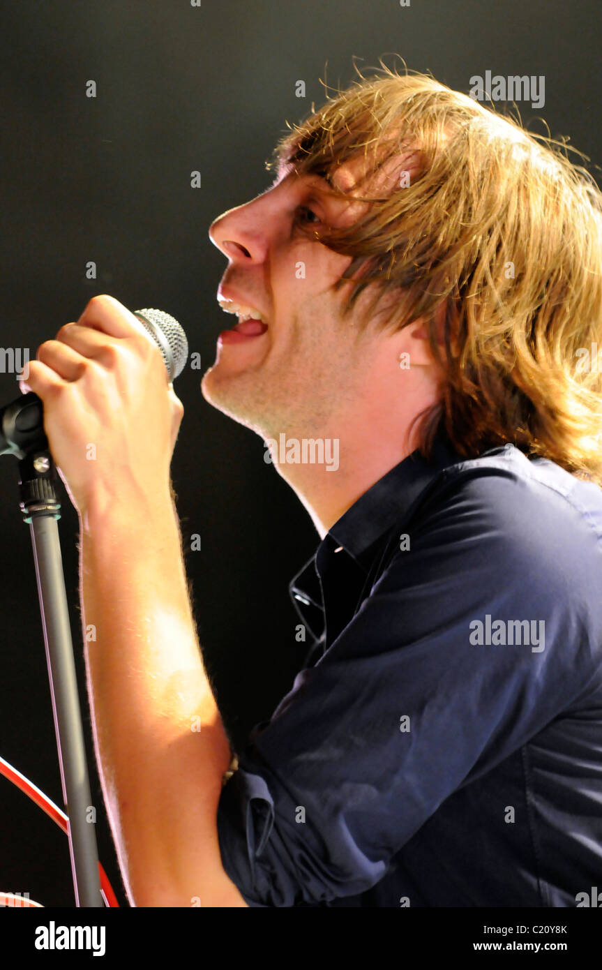Phoenix (Thomas Mars - Vocals) performing live at the Greek Theatre ...