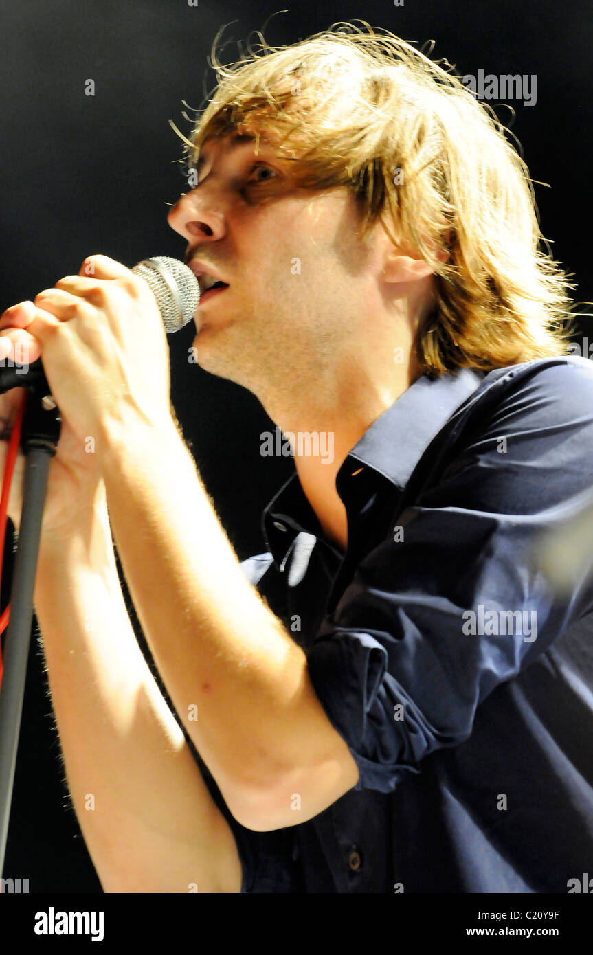 Phoenix (Thomas Mars - Vocals) performing live at the Greek Theatre ...